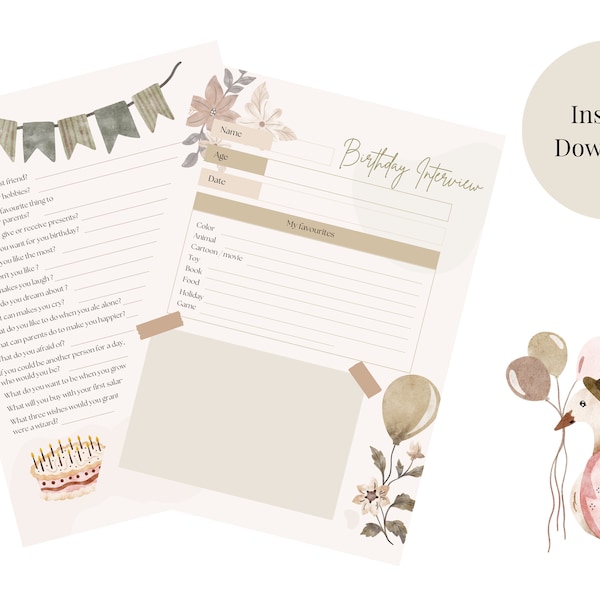 Work Birthday Questionnaire - Etsy