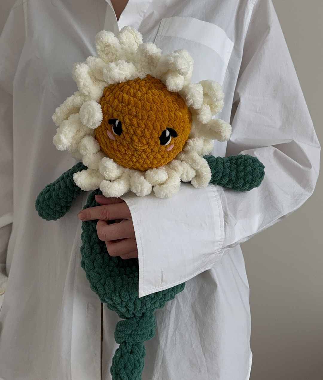 Sunflower Stuffed Toy| Crochet Sunflower Lovey | Plush Crochet Flowers ...