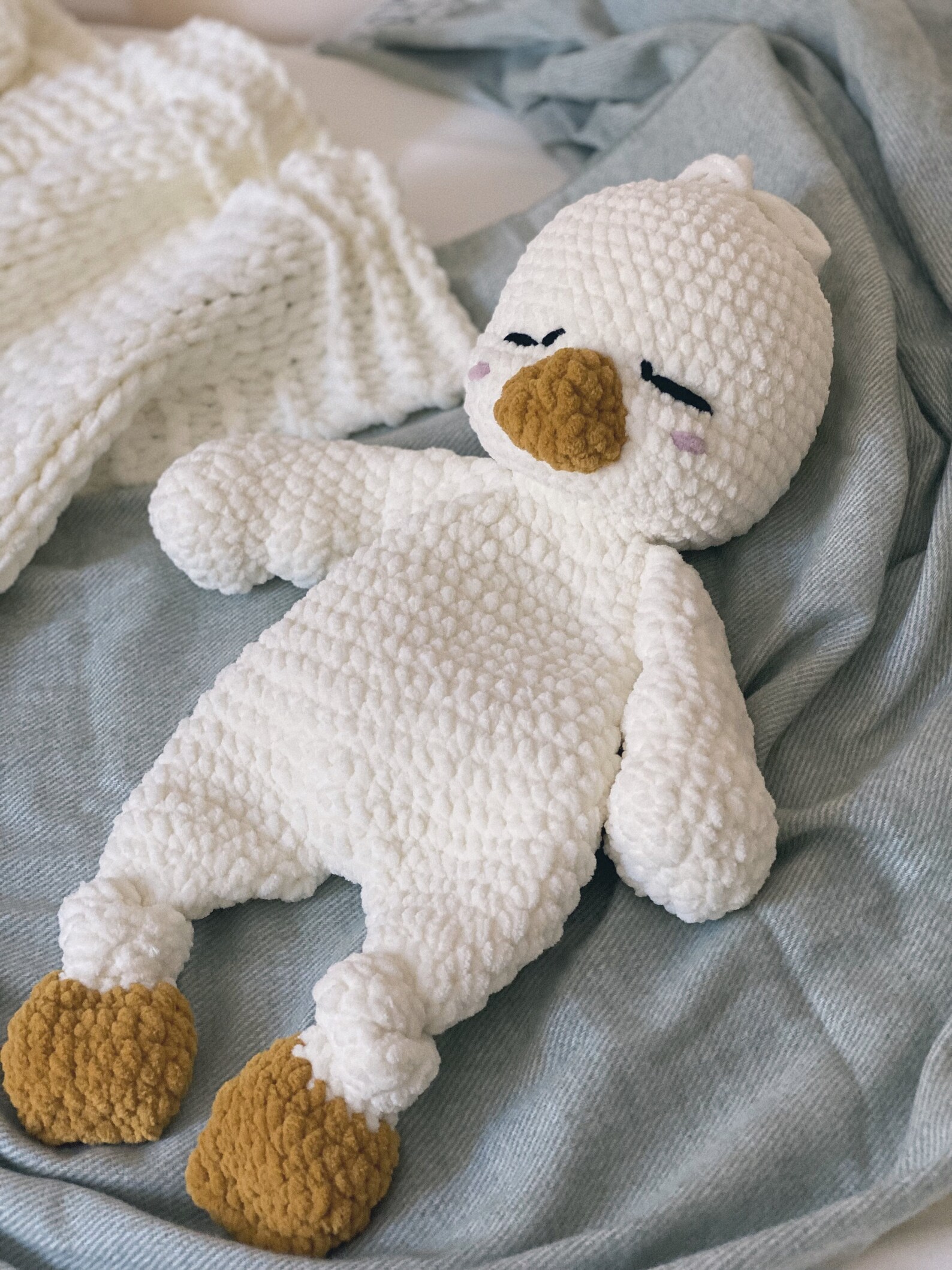 Large Duck Plush Toy | Baby Lovey |big Cuddly Snuggler | Kid Sleeping ...