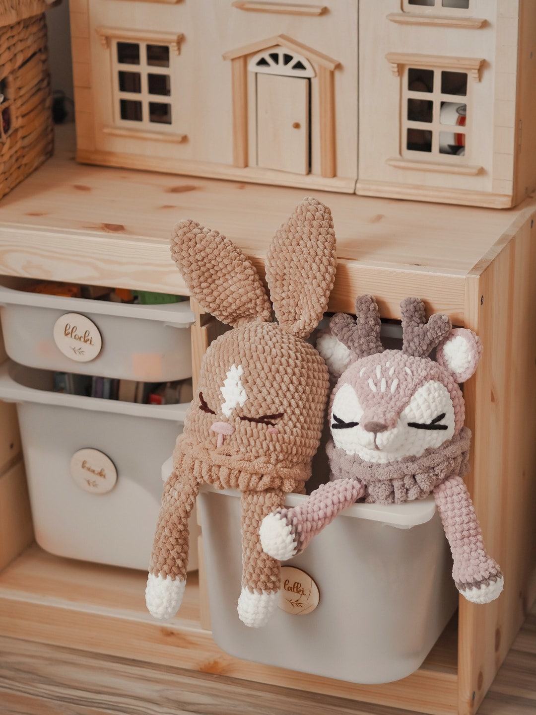 Banny Pajama Bag Baby Plush Crochet Bunny Toy Cuddle Toy Kid Sleeping ...