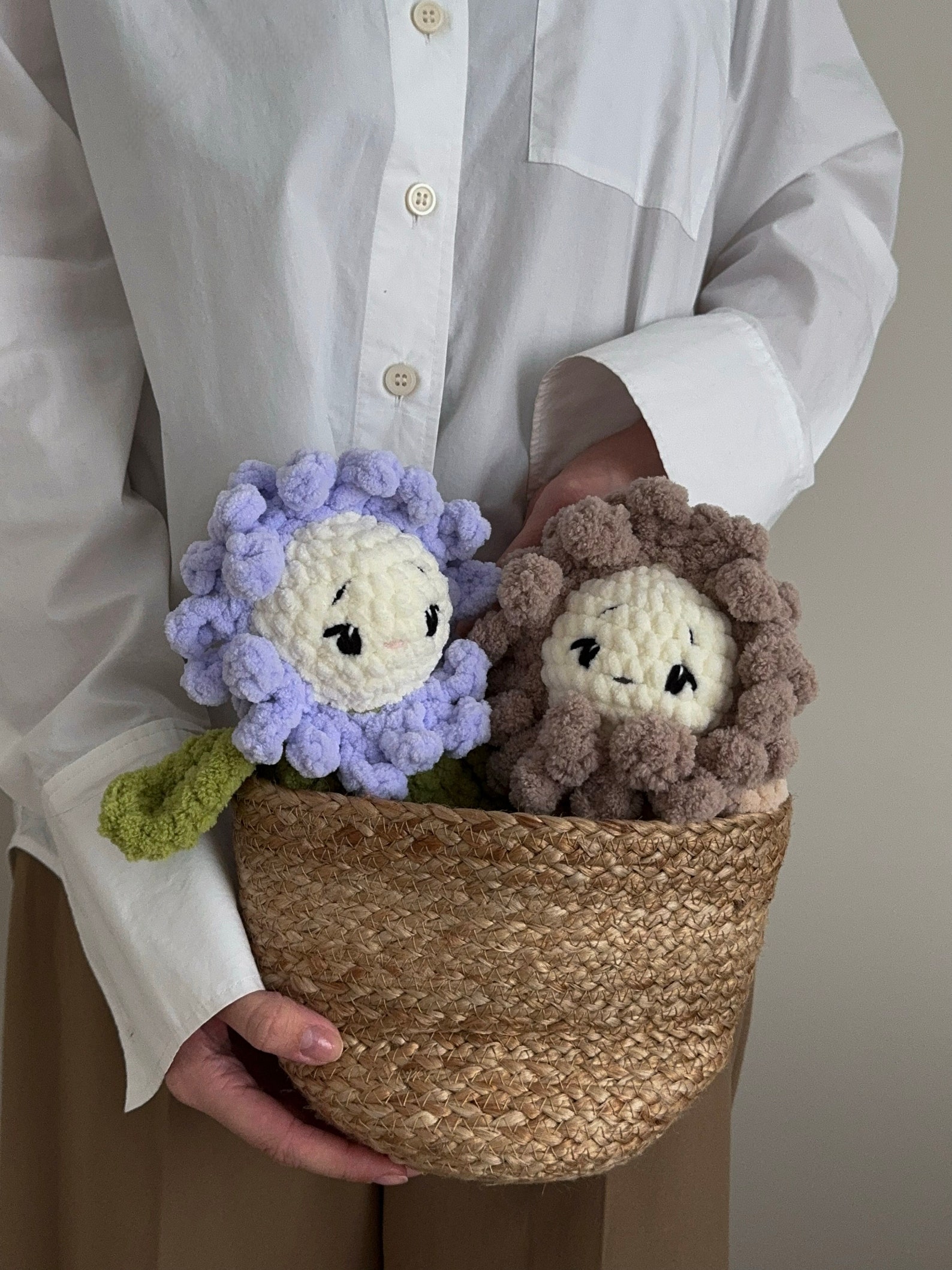 Handcrafted Plush Crochet Flowers Lovey Toddler Toy Soft Snuggle for ...