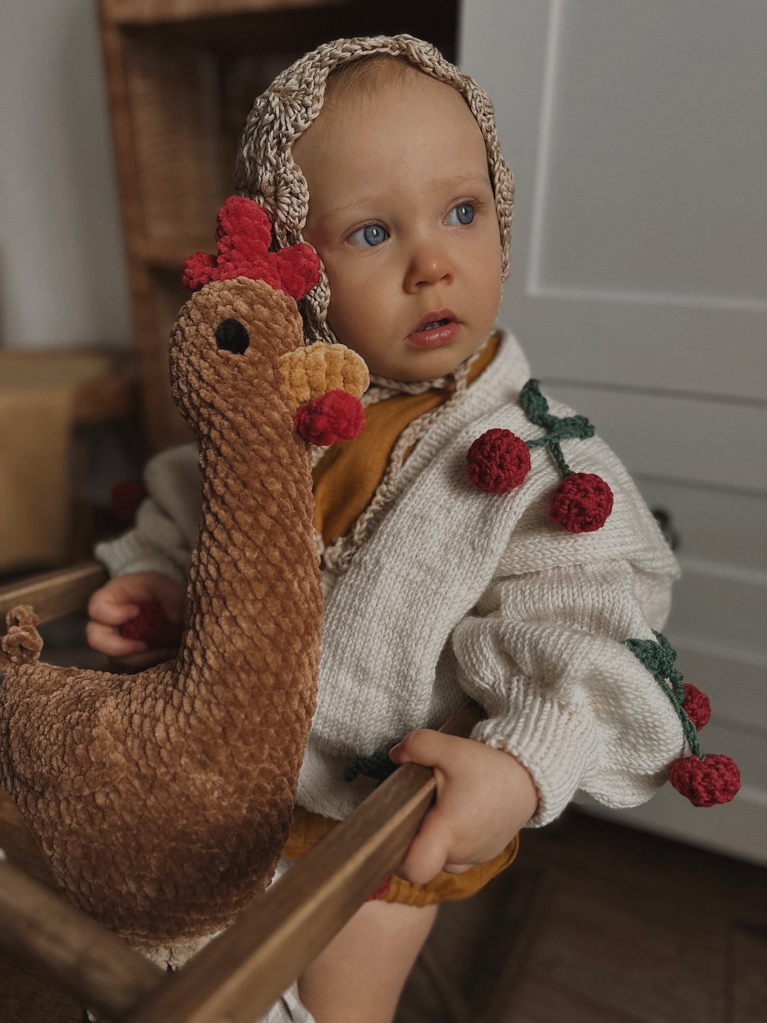 Rooster Plushie Sleeping Toy | Crochet Cuddle Toy | Hen Toddler Toy ...