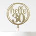 Hello 30 Cake Topper for 30th Birthday 31 32 33 34 35 36 37 38 39 Hello ...