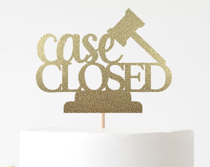 Case Closed Cake Topper, Law School Graduation Cake Topper, Lawyer ...