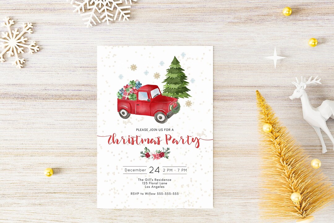 Editable Christmas Party Invitation Template Holiday Party Company ...