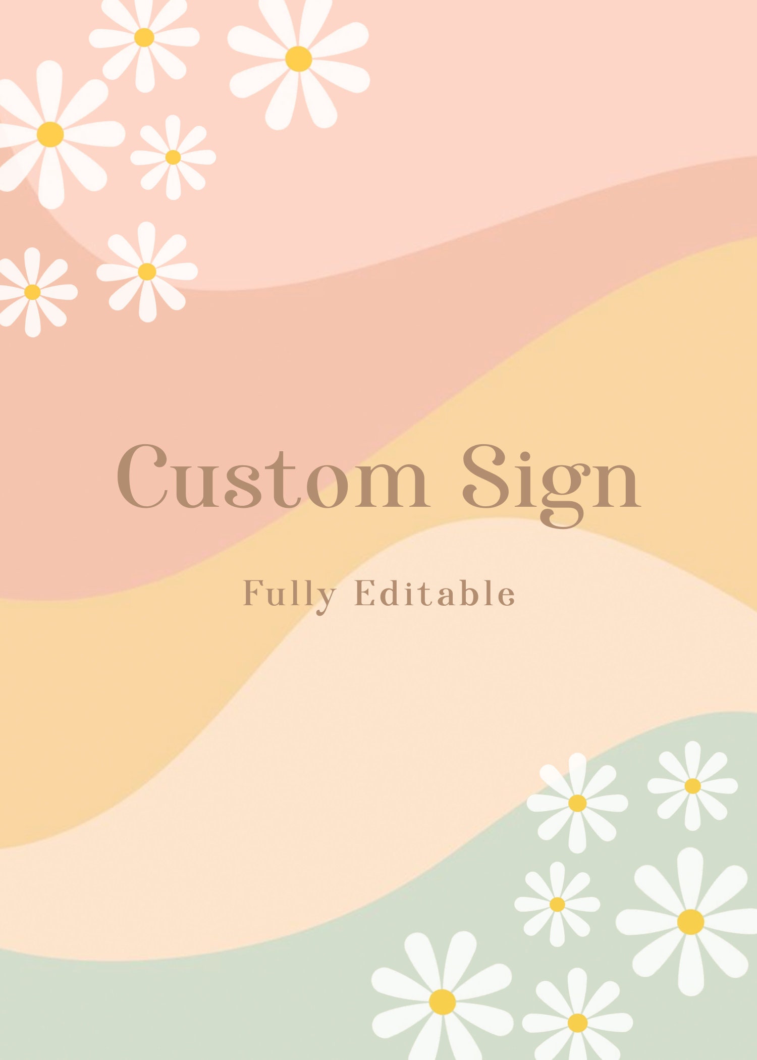 Editable Groovy Custom Sign Template Fully Customizable Hippie - Etsy ...