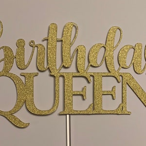 Birthday Queen Cake Topper for A Queen's Birthday Celebration. Double ...