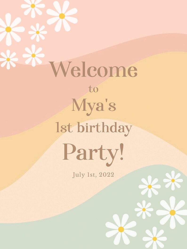 Editable Groovy Welcome Sign Template for Groovy Birthday - Etsy