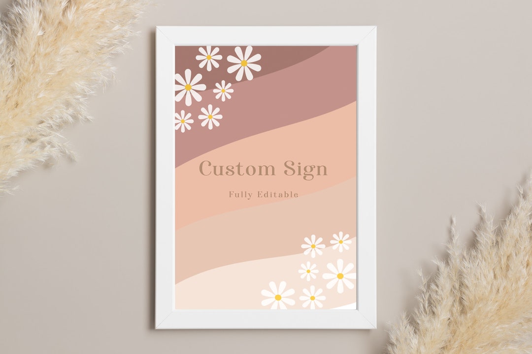 Editable Groovy Custom Sign Template for Hippie Birthday Party Groovy ...