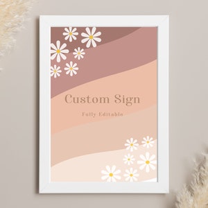 Editable Groovy Custom Sign Template for Hippie Birthday Party Groovy ...