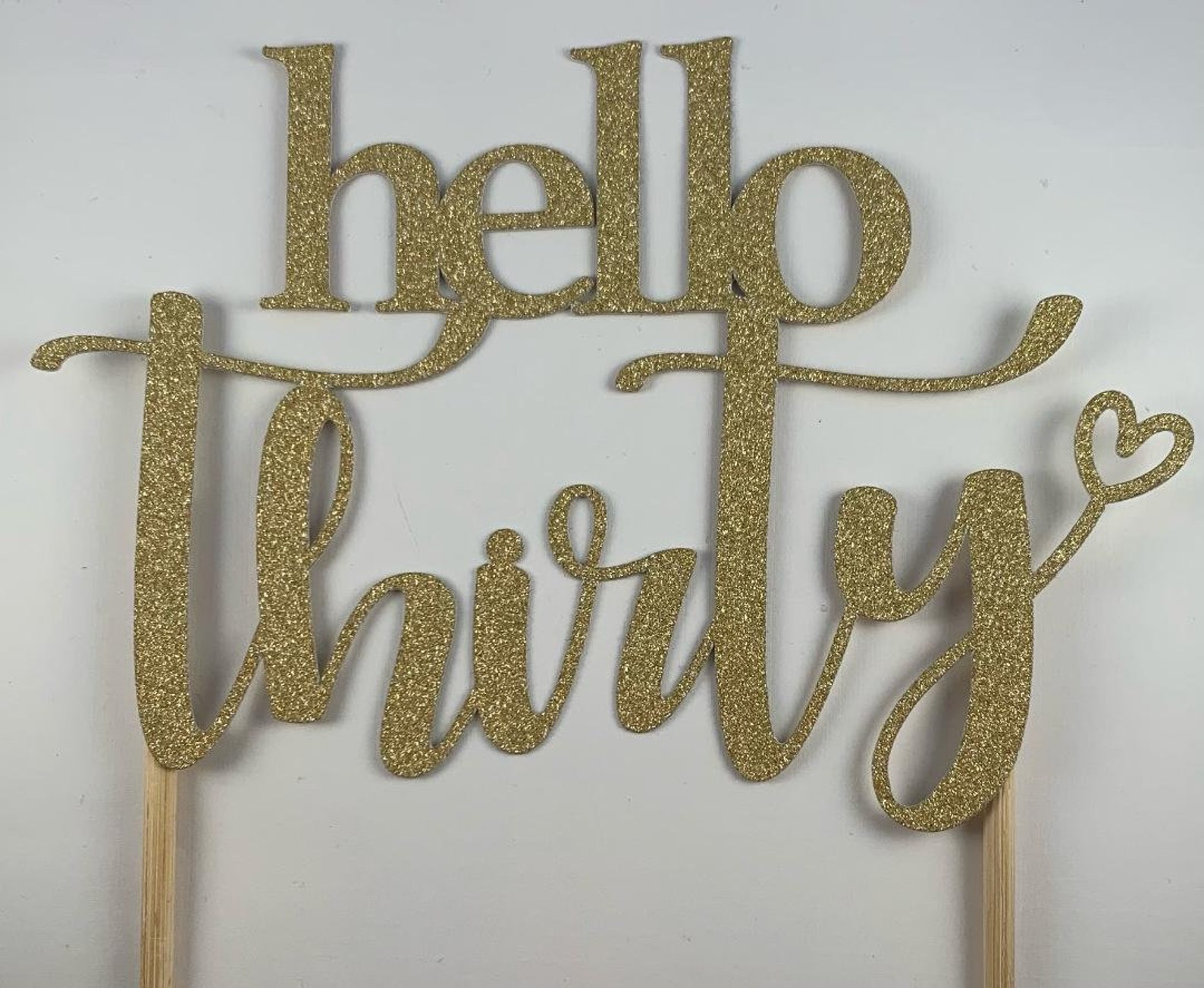 Hello Thirty With Heart Cake Topper for Birthday Party and Celebrations ...