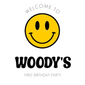 Editable Happy Face Welcome Sign Template for Happy Dude Happy Babe ...
