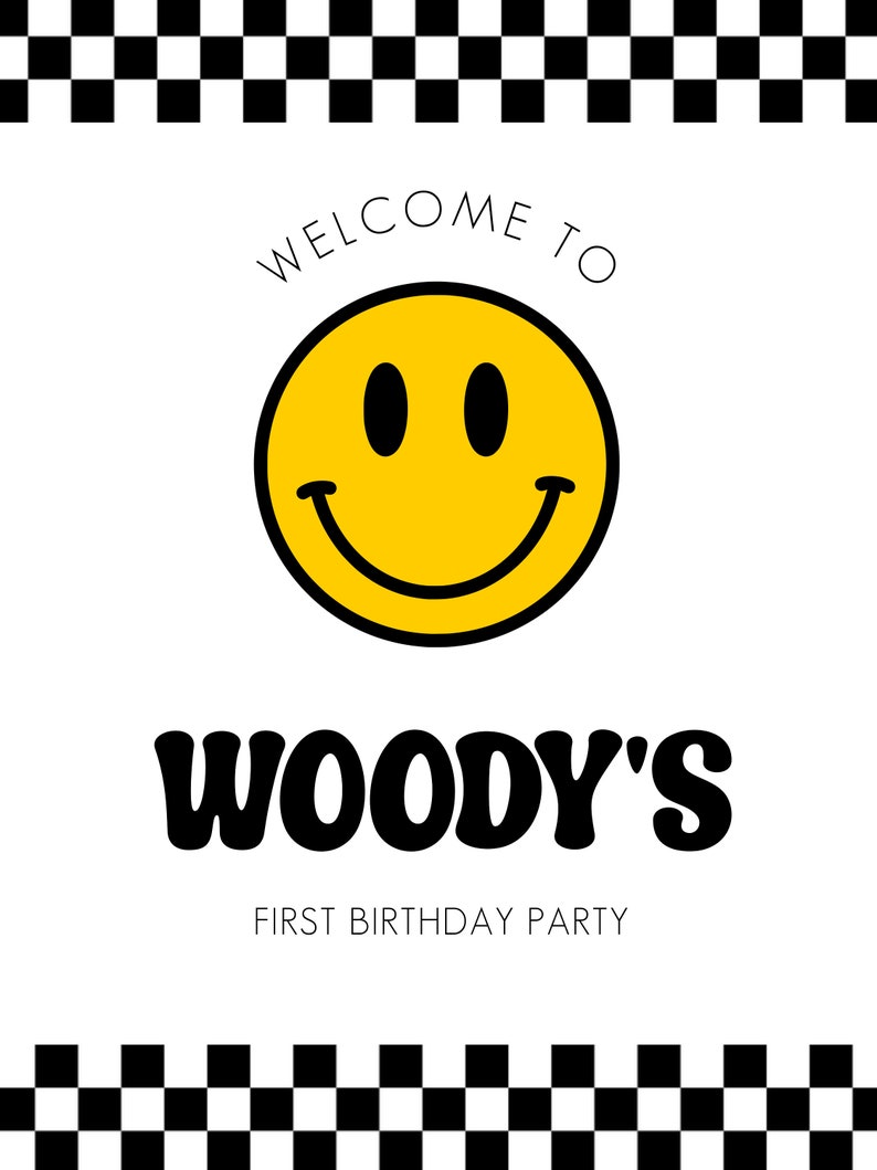 Editable Happy Face Welcome Sign Template for Happy Dude Happy Babe ...