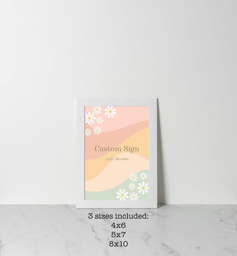 Editable Groovy Custom Sign Template Fully Customizable Hippie - Etsy