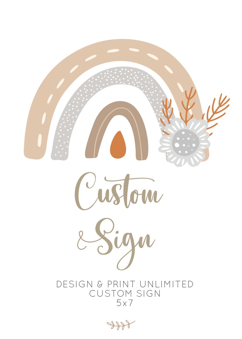 Editable Boho Rainbow Custom Sign Unlimited Text Template Baby - Etsy