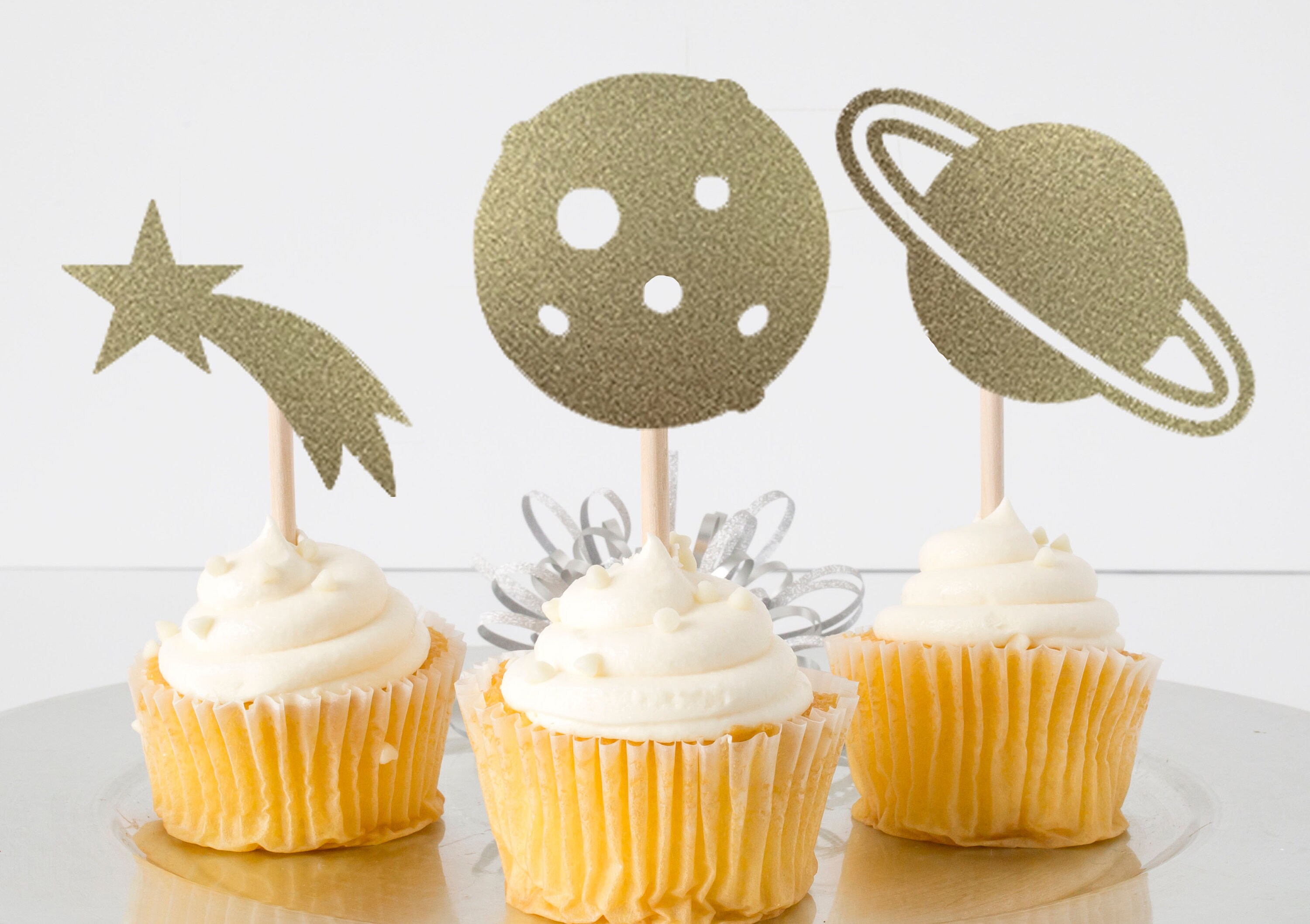 Planets Cupcake Toppers for Birthday Party, Baby Shower, Gender Reveal ...