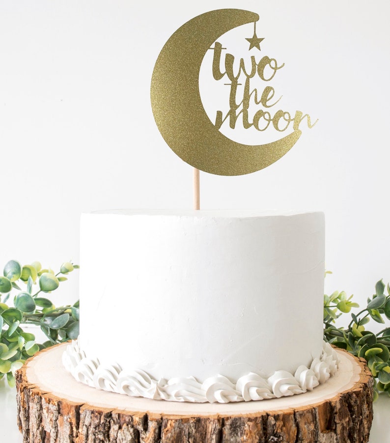 BUNDLE PACK Two the Moon Moon and Star Cupcake Toppers for - Etsy