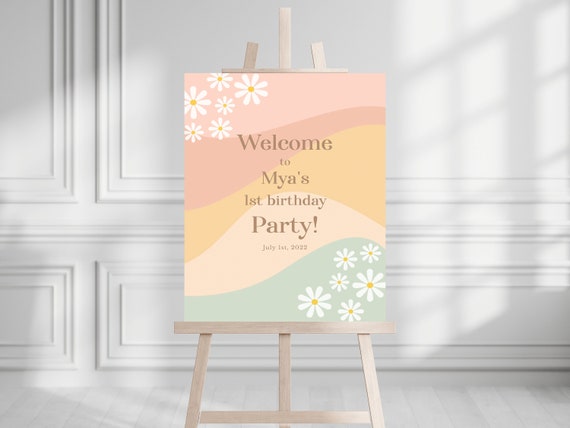 Editable Groovy Welcome Sign Template for Groovy Birthday - Etsy