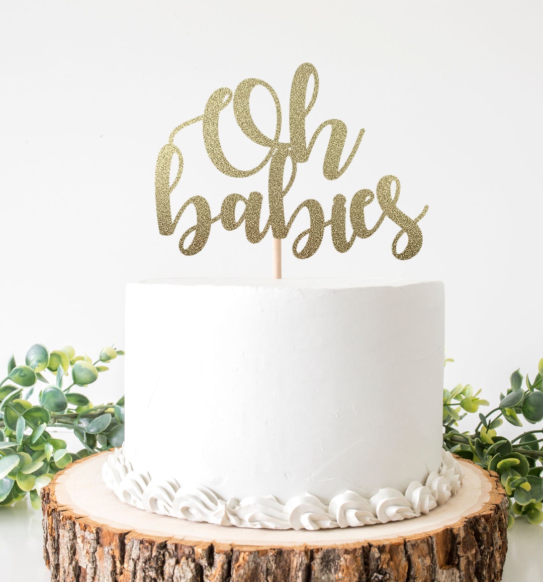 Oh Babies Cake Topper for Twins Baby Shower Celebration, Gender Neutral ...