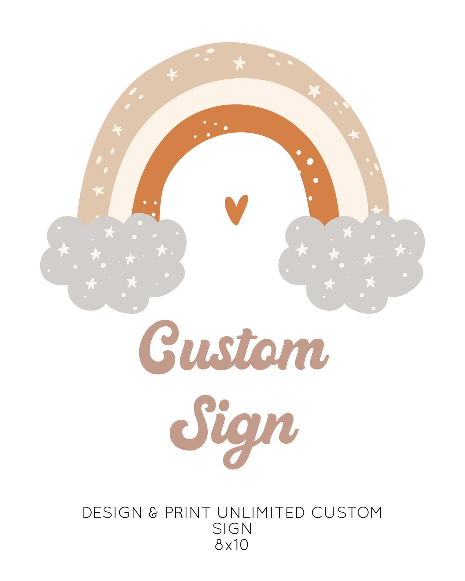 Editable Rainbow Custom Sign Template Unlimited Text Boho Rainbow Baby ...