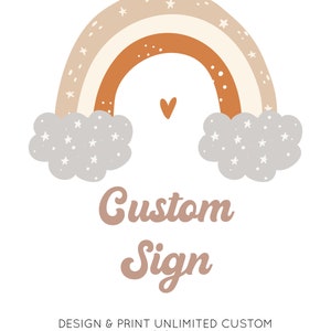 Editable Rainbow Custom Sign Template Unlimited Text Boho Rainbow Baby ...