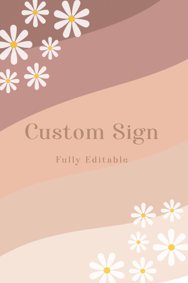 Editable Groovy Custom Sign Template for Hippie Birthday Party Groovy ...