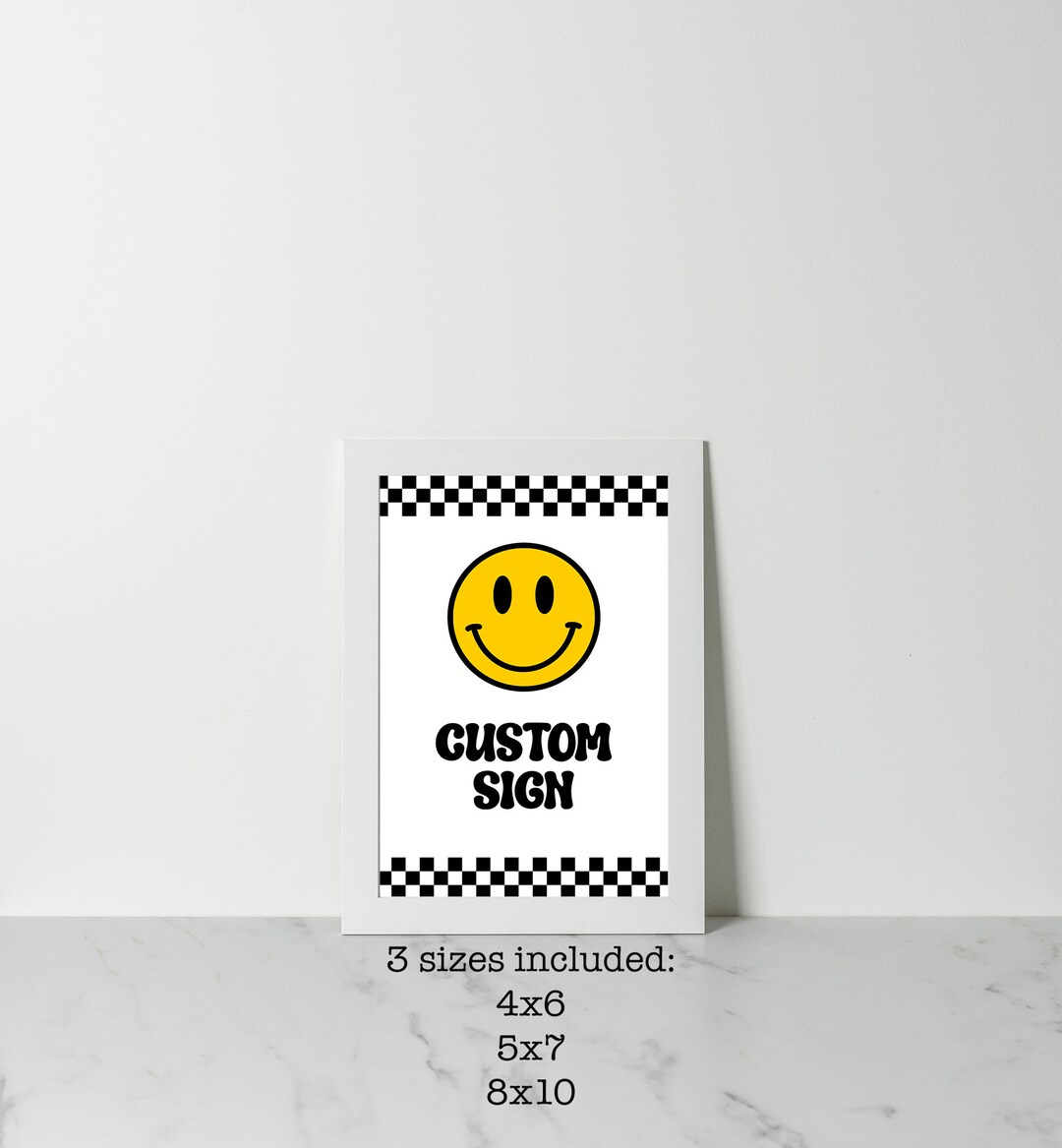 Editable Happy Face Custom Sign Template Fully Customizable Smiley Face ...