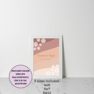 Editable Groovy Welcome Sign Template for Hippie Birthday Party Baby ...