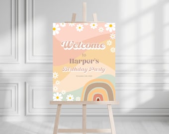 Retro Groovy Daisy Invitation - Etsy