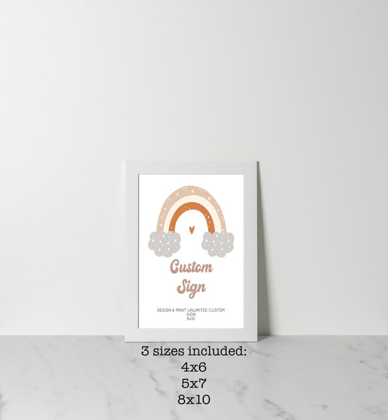 Editable Rainbow Custom Sign Template Unlimited Text Boho - Etsy
