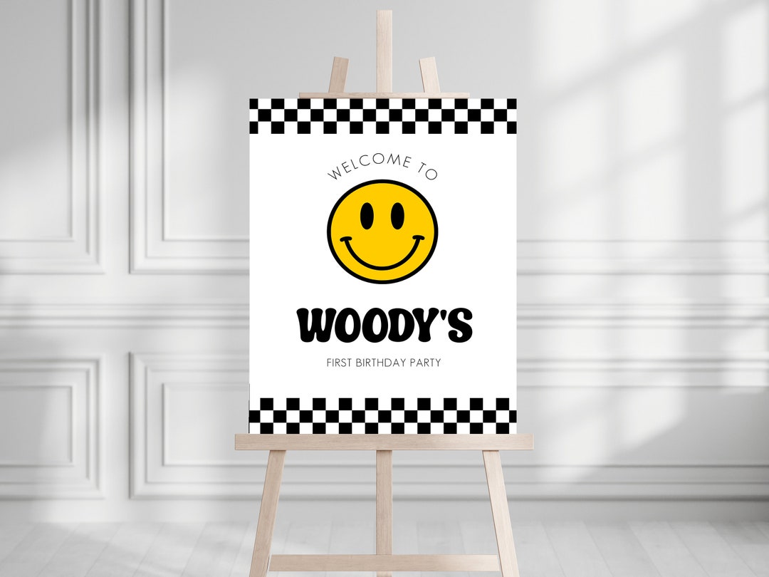 Editable Happy Face Welcome Sign Template for Happy Dude Happy Babe ...