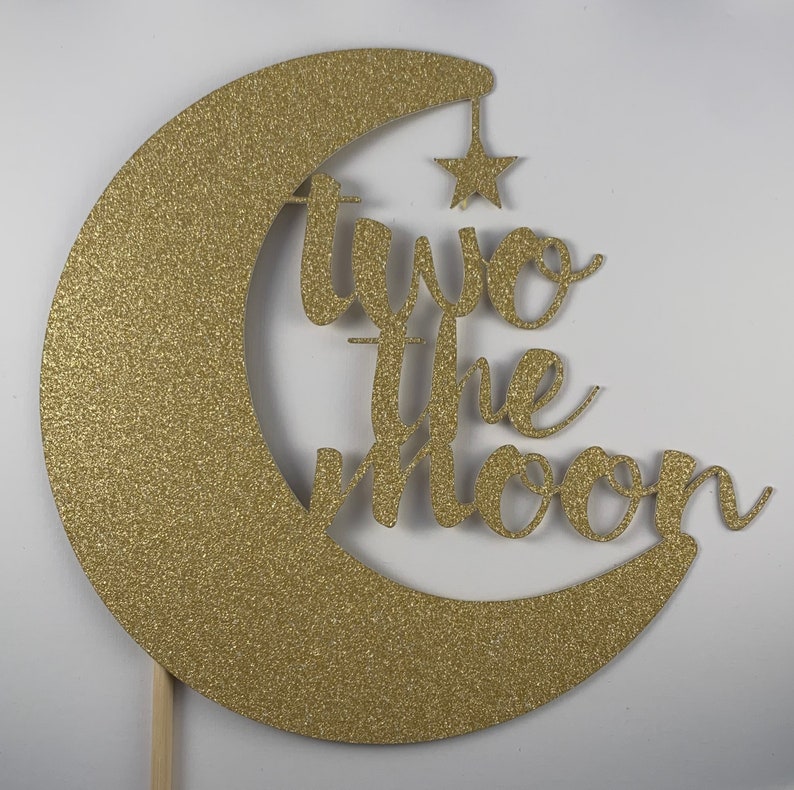 BUNDLE PACK Two the Moon Moon and Star Cupcake Toppers for - Etsy