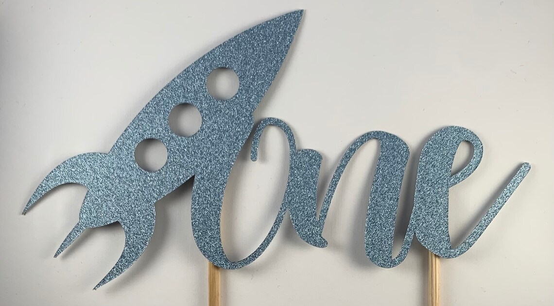 One With A Rocket Cake Topper for First Birthday Smash Cake. - Etsy