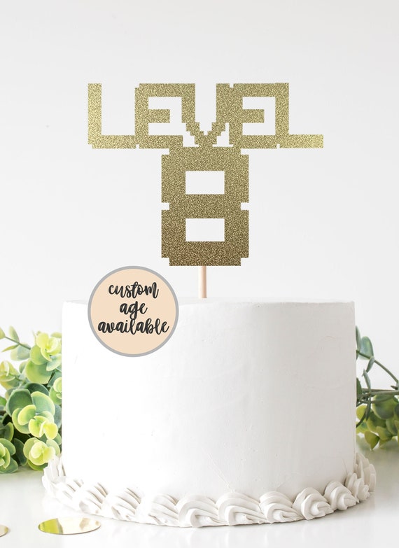 Level Custom Age Cake Topper for Gamer Birthday Level up Gamer - Etsy