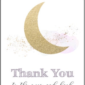 Editable Gold Moon Gift Tag Template Over the Moon Baby Shower Favor ...