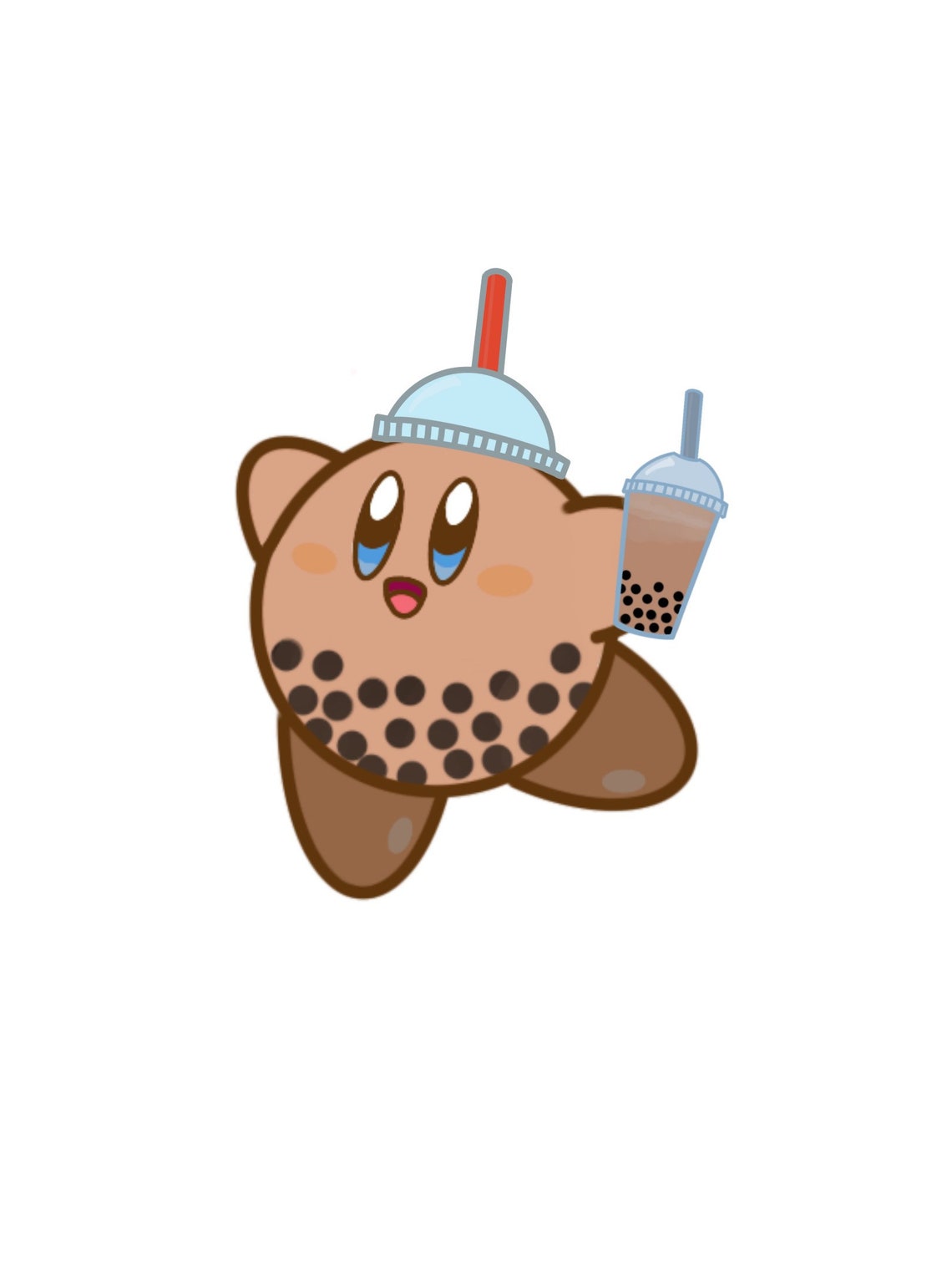 Kirby Milk Tea Boba Sticker: Cute Sticker Kawaii Sticker | Etsy