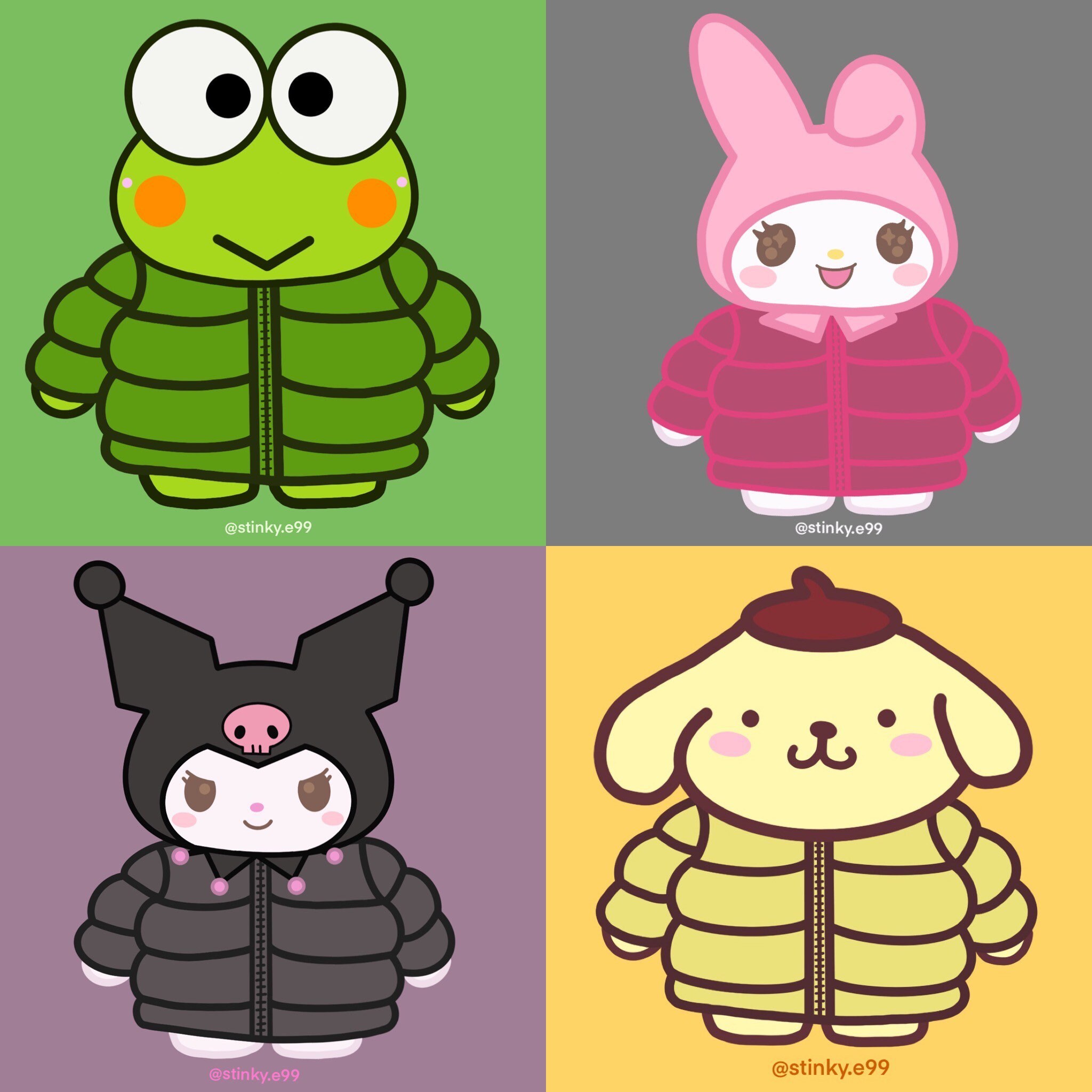Emo Kitty in Puffer Jacket Sticker: Cute Stickers Kawaii | Etsy