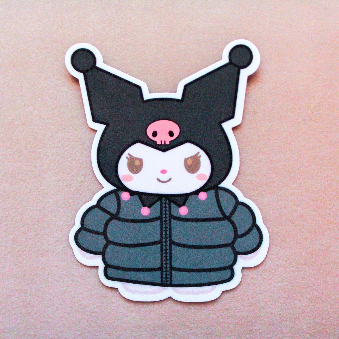 Emo Kitty in Puffer Jacket Sticker: Cute Stickers Kawaii - Etsy
