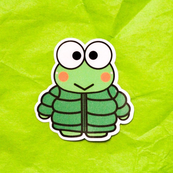 Frog in Puffer Jacket Sticker: Cute Stickers Frog Stickers | Etsy