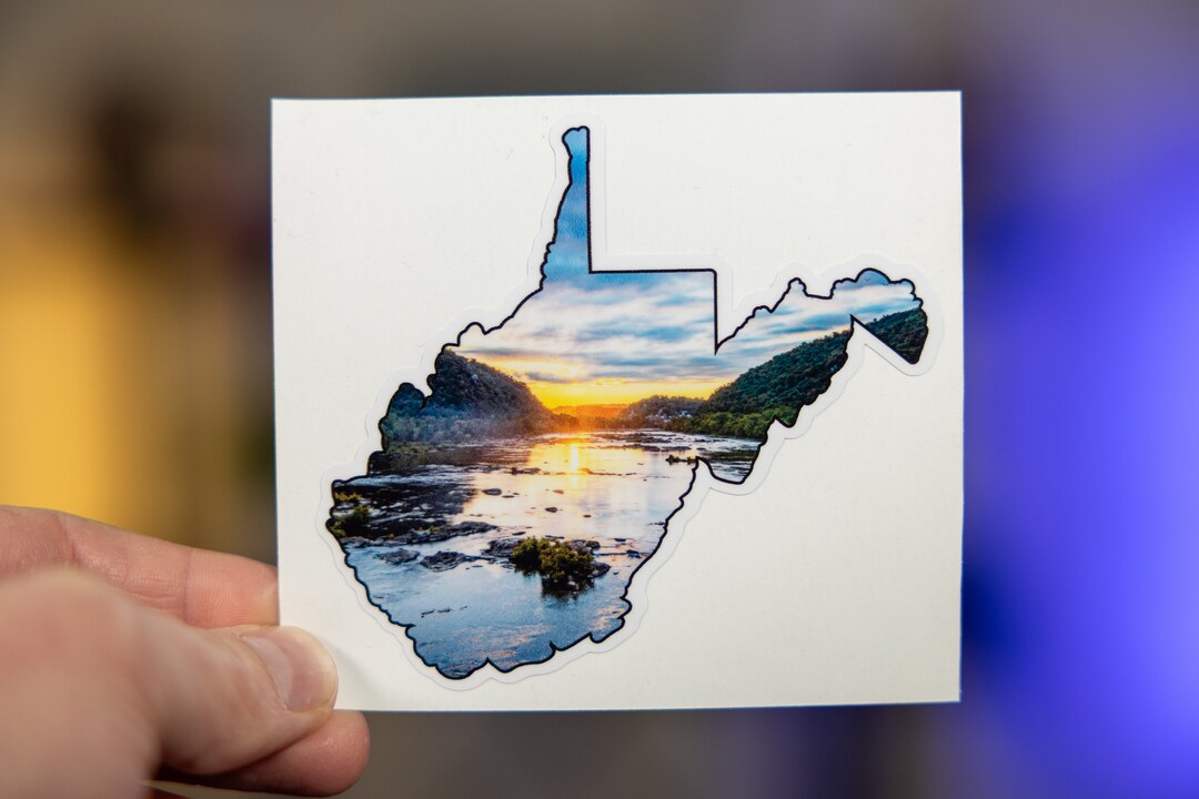West Virginia Sticker - Vinyl Sticker - Vinyl WV Sticker - WV Harpers ...