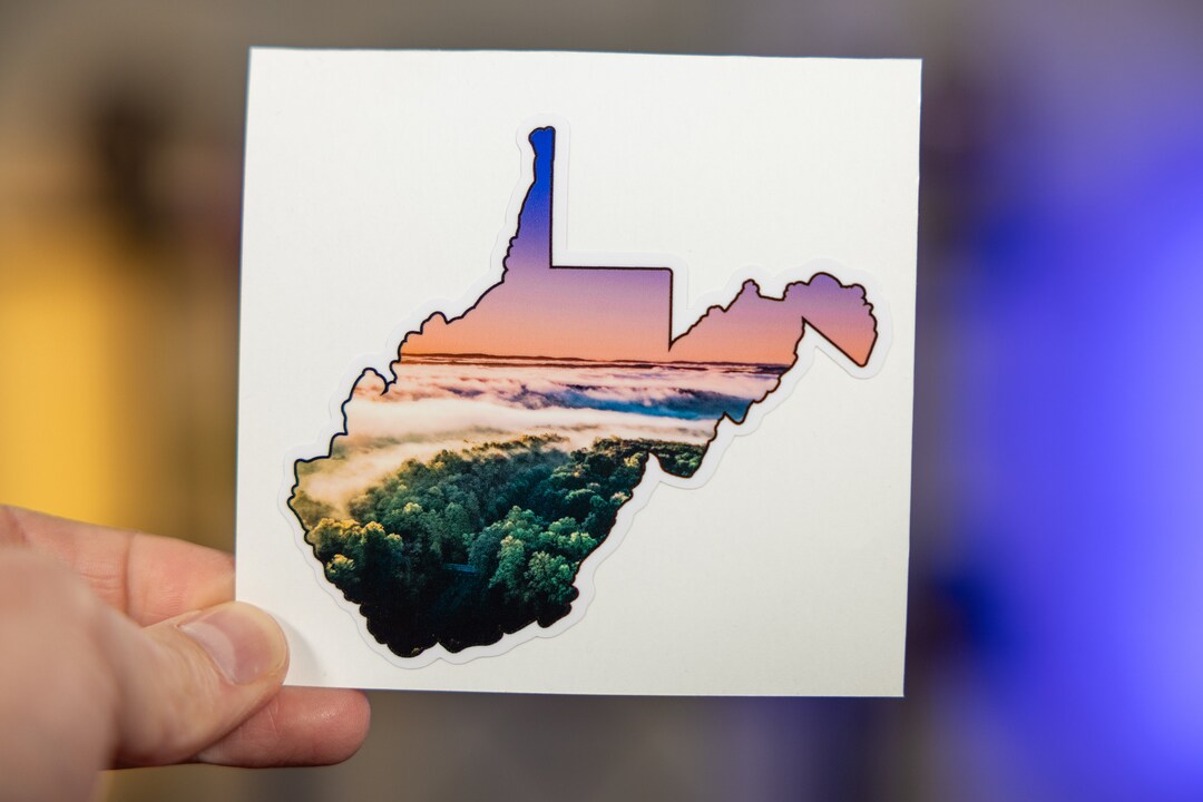 West Virginia Sticker - Vinyl Sticker - Vinyl WV Sticker - WV Sunrise ...