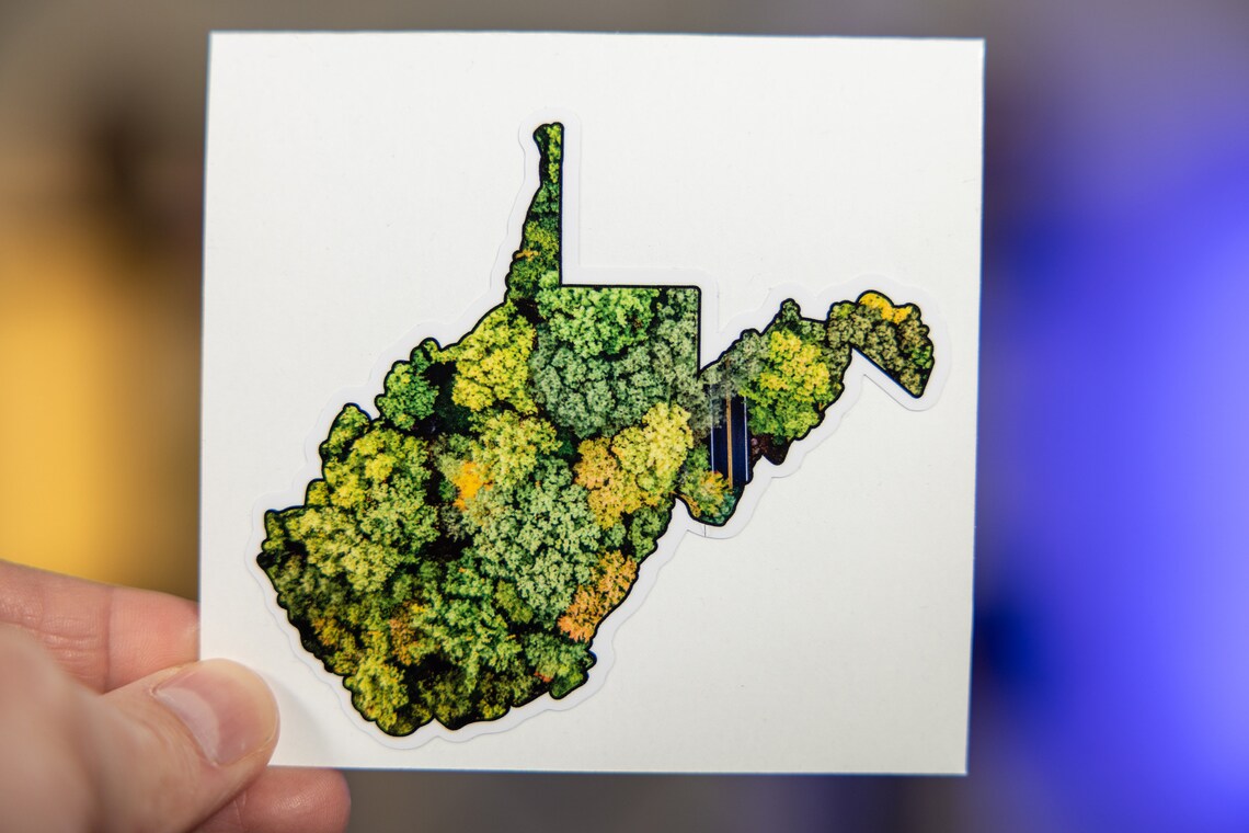 West Virginia Sticker - Vinyl Sticker - Vinyl WV Sticker - WV Forest ...