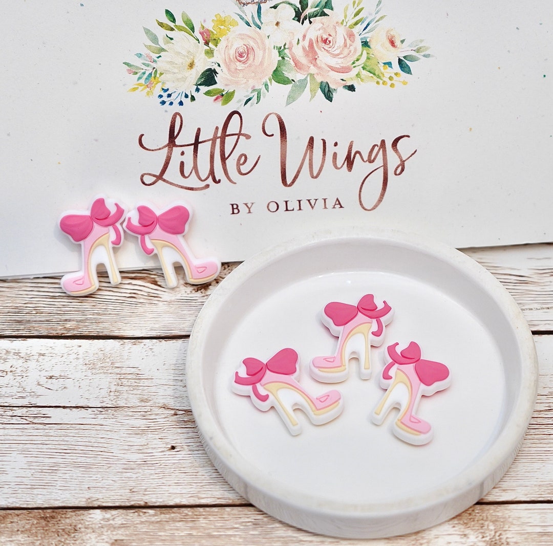 Pink Bow Stilettos High Heel Silicone Bead Focal Bead, DIY Pens, DIY ...