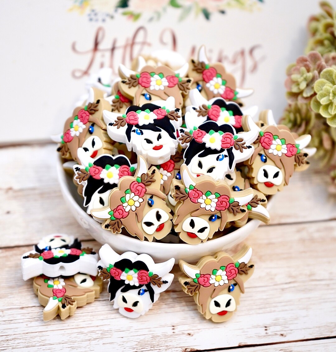 Glow up Cow - Scottish Highland, Silicone Focal Beads, DIY Pens, DIY ...