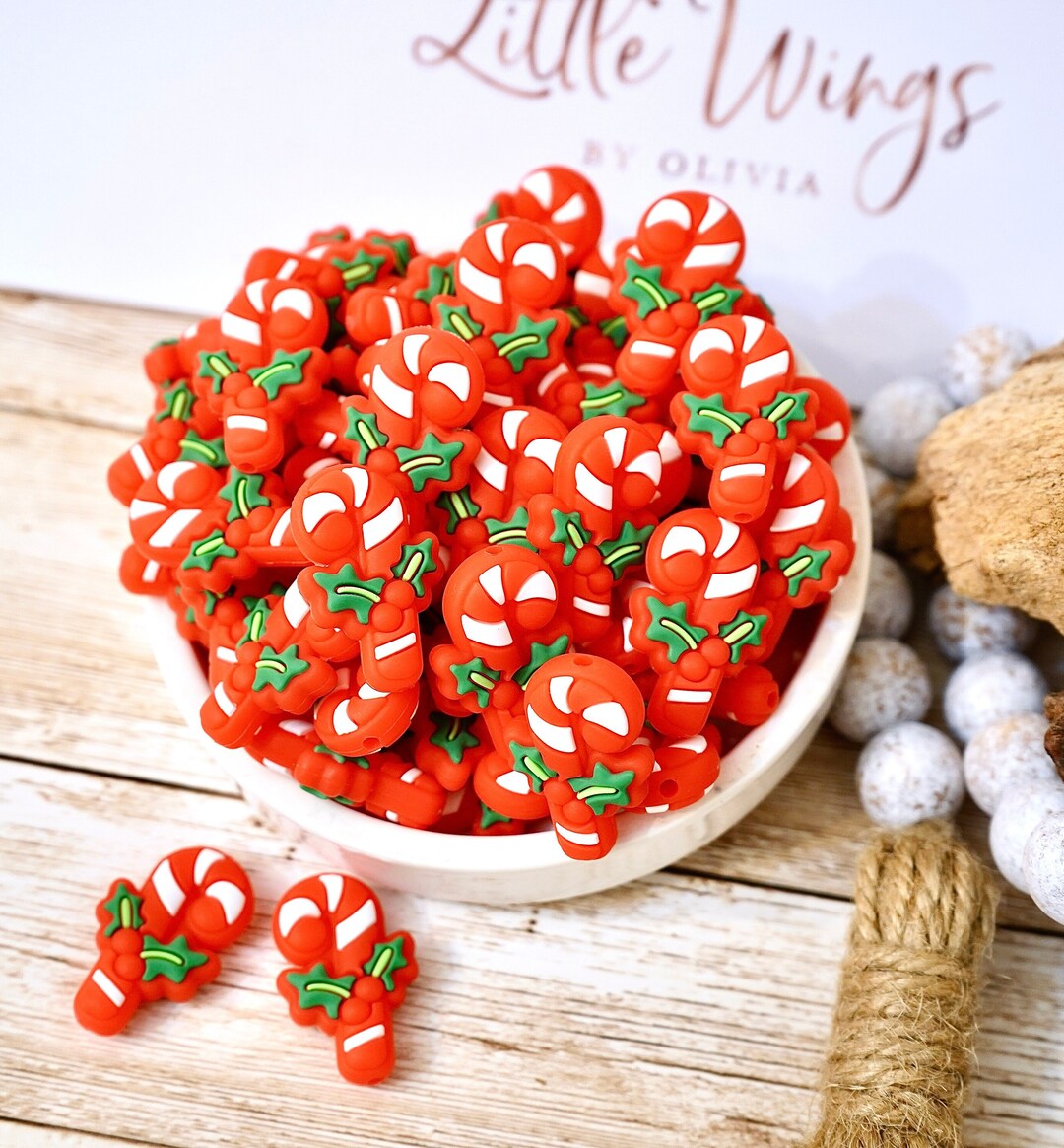 Candy Cane Silicone Focal Beads, DIY Pens, DIY Keychains, DIY Lanyards ...