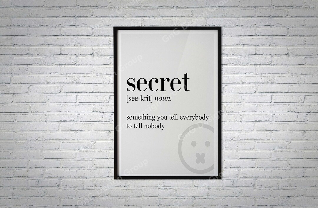 Secret Definition Canvas Poster Dictionary Poster Poster - Etsy
