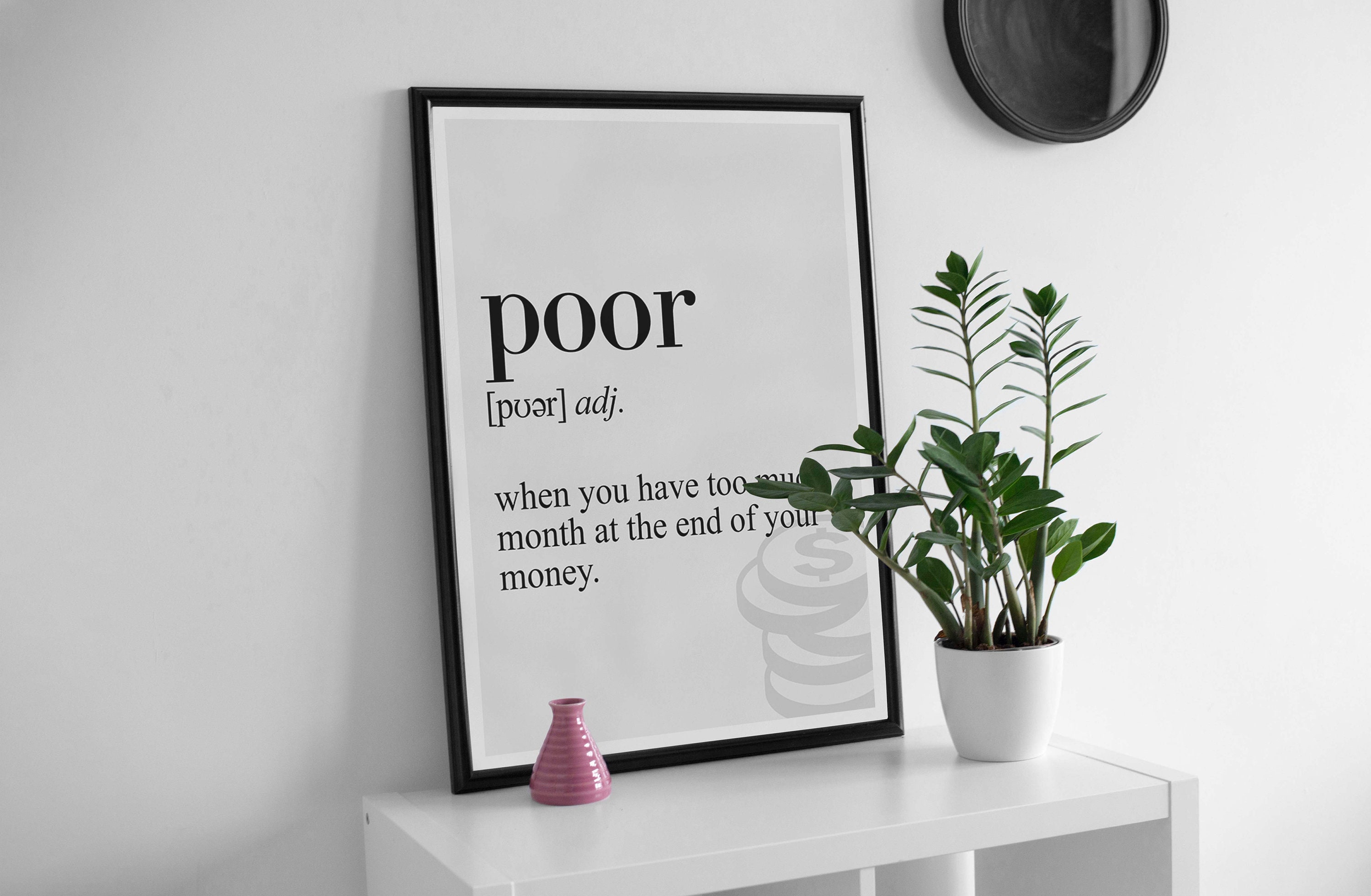 Poor Definition Canvas Poster Dictionary Definition Poster | Etsy