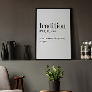 Tradition Definition Canvas Poster Dictionary Poster Poster - Etsy
