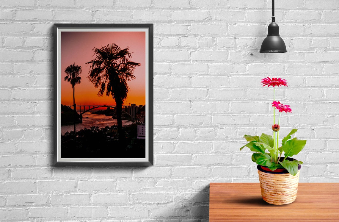 Sunset Poster Retro City Sunset Portrait Sunset Poster | Etsy