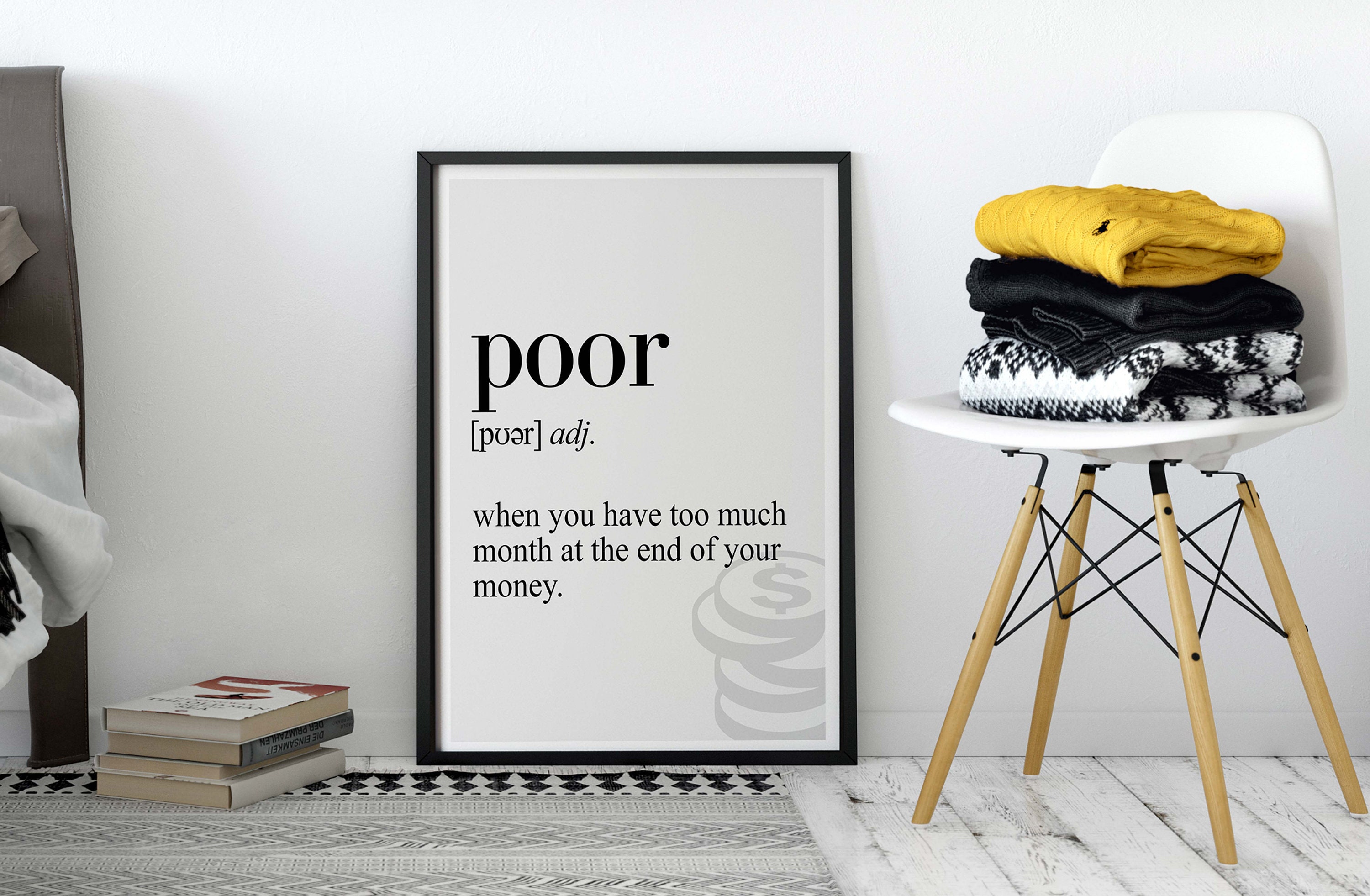 Poor Definition Canvas Poster Dictionary Definition Poster | Etsy